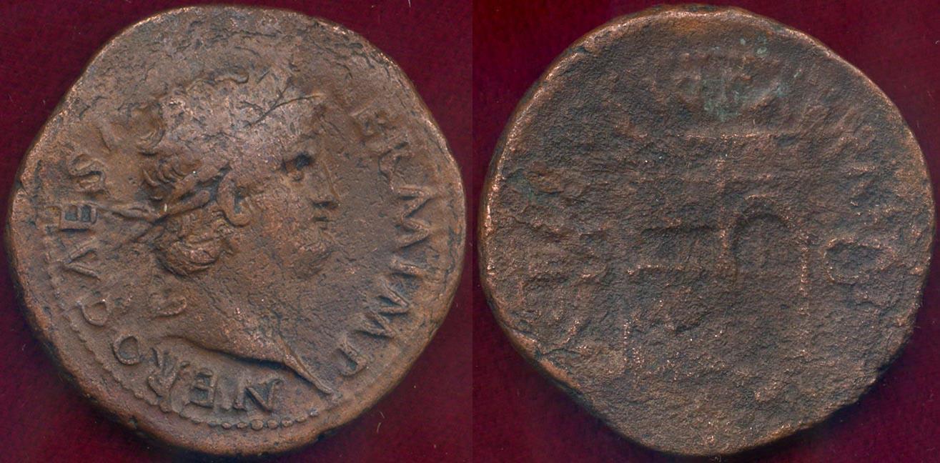 NERO 54-59 AD AE AS ...TEMPLE of JANUS | Roman Imperial Coins