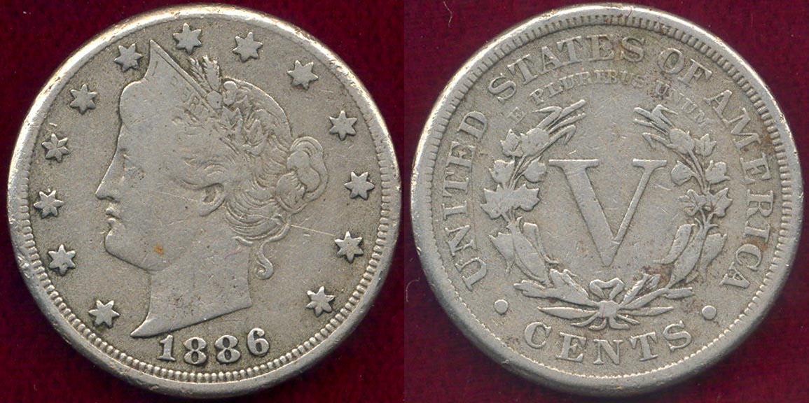 1886 LIBERTY NICKEL FINE | 5 Cents