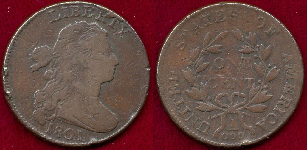1801 1/000 LARGE CENT FINE details | Large Cents