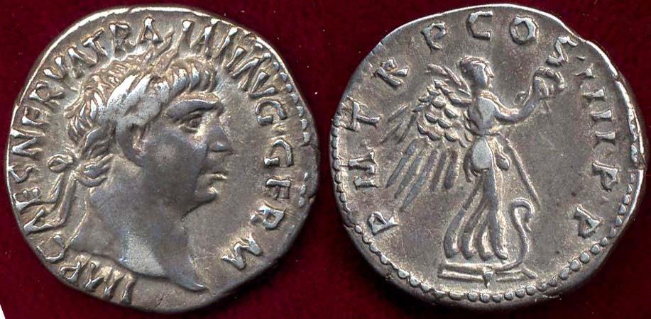 TRAJAN Denarius 100 AD VICTORY | Roman Imperial Coins