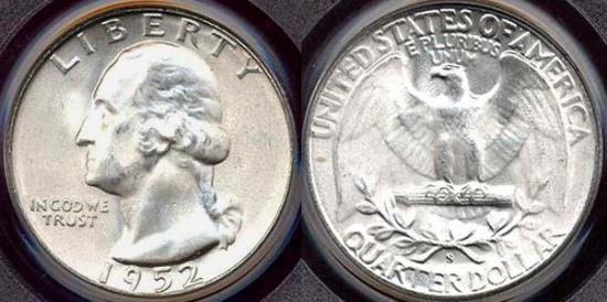 1952-S WASHINGTON QUARTER PCGS MS66 | Quarters