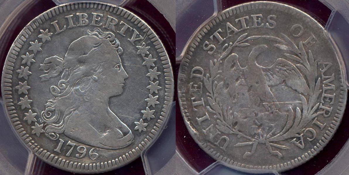 1796 small Eagle Reverse Bust QUARTER .... RARE 1 year only type PCGS ...