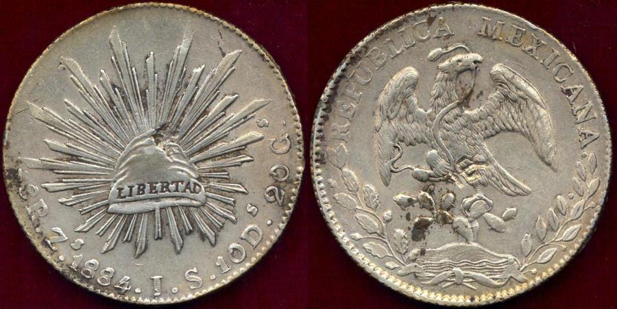 MEXICO 1884 Zs IS 8 REALES AU Details | North & Central American and Caribbean Coins