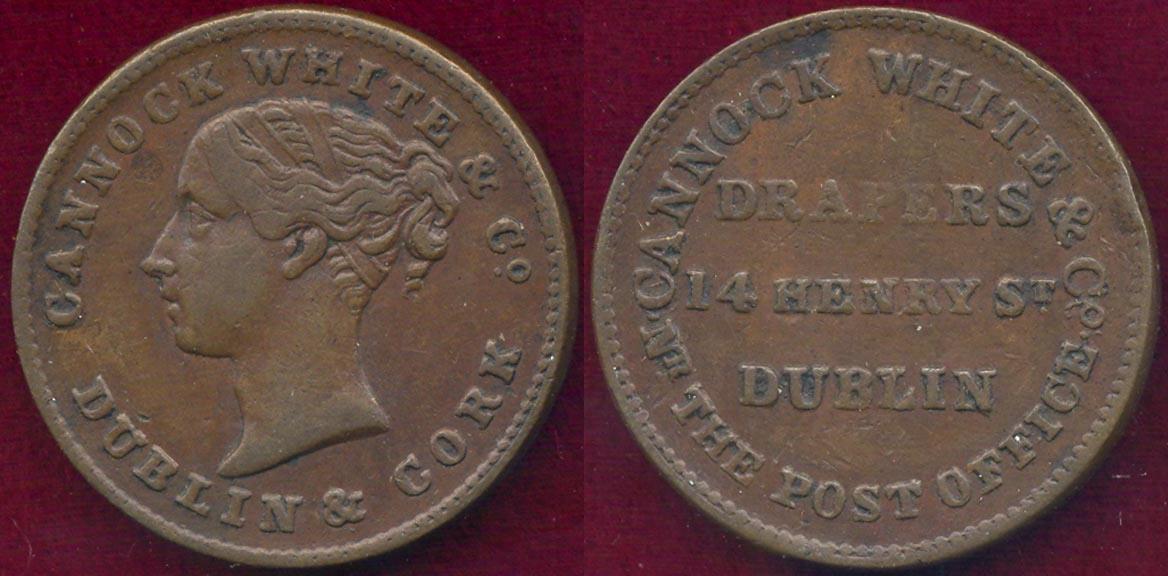 IRELAND c.1847 FARTHING Token.... DUBLIN & CORK | European Coins
