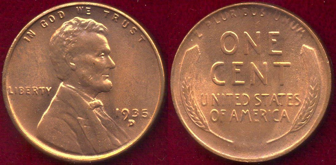 1935-D LINCOLN CENT MS65RD | Small Cents