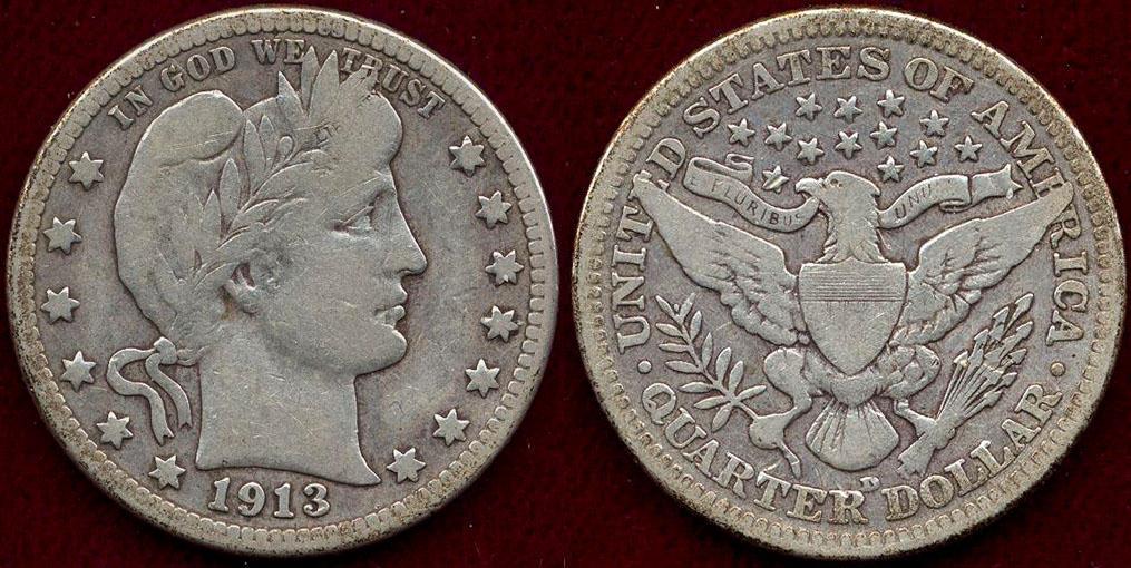 1913-D BARBER QUARTER FINE | Quarters