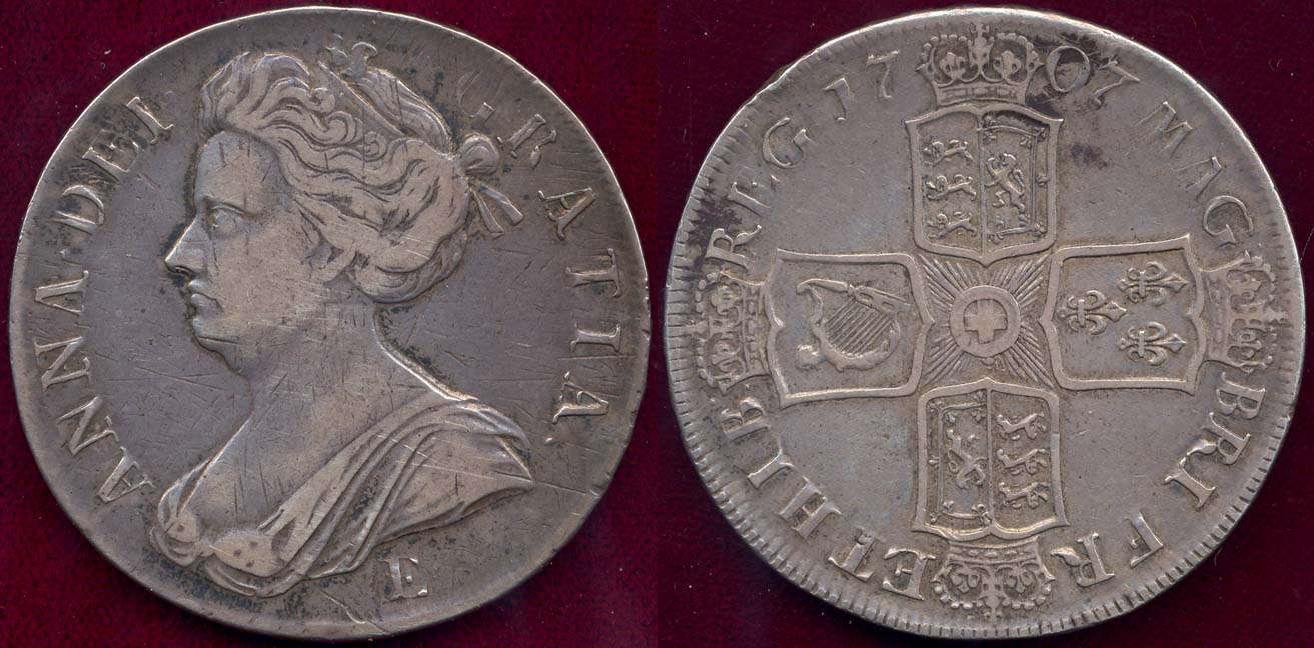 GREAT BRITAIN 1707 QUEEN ANNE CROWN | European Coins