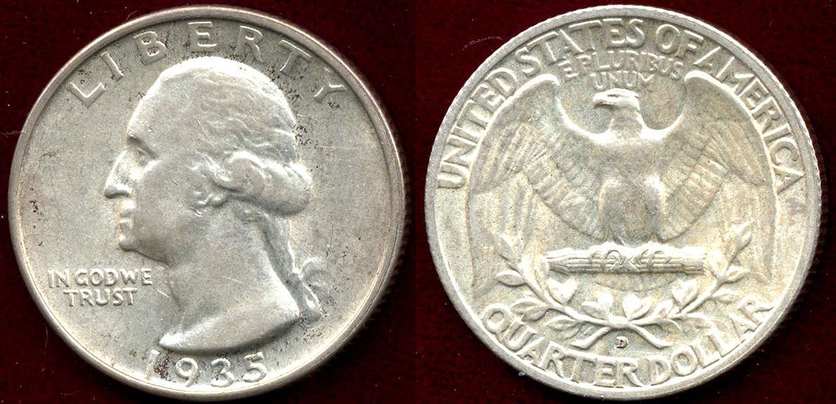 1935-D WASHINGTON QUARTER AU55 | Quarters