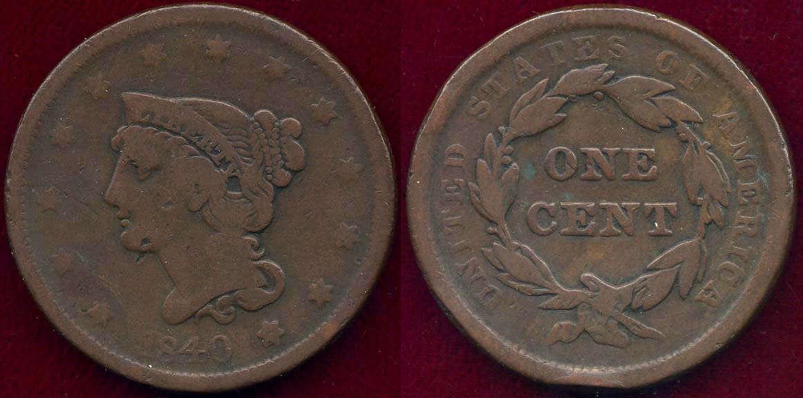 1840 Large Date LARGE CENT VG | Large Cents