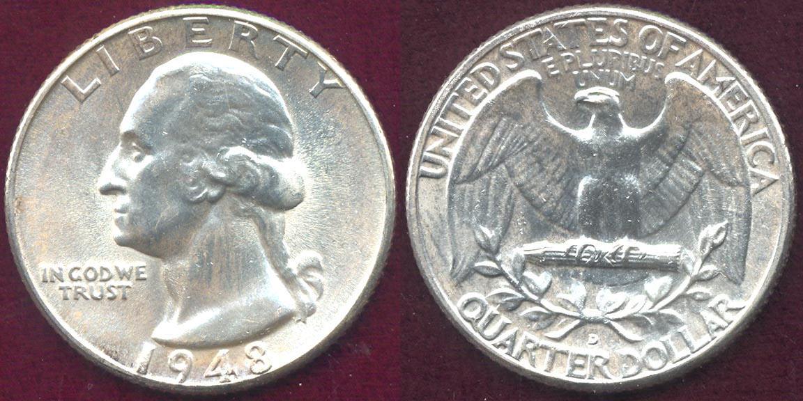 1948-D WASHINGTON QUARTER MS64 | Quarters
