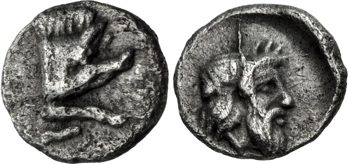 Caria, Euromos AR (Silver) Tetartemorion--Wonderful little fraction