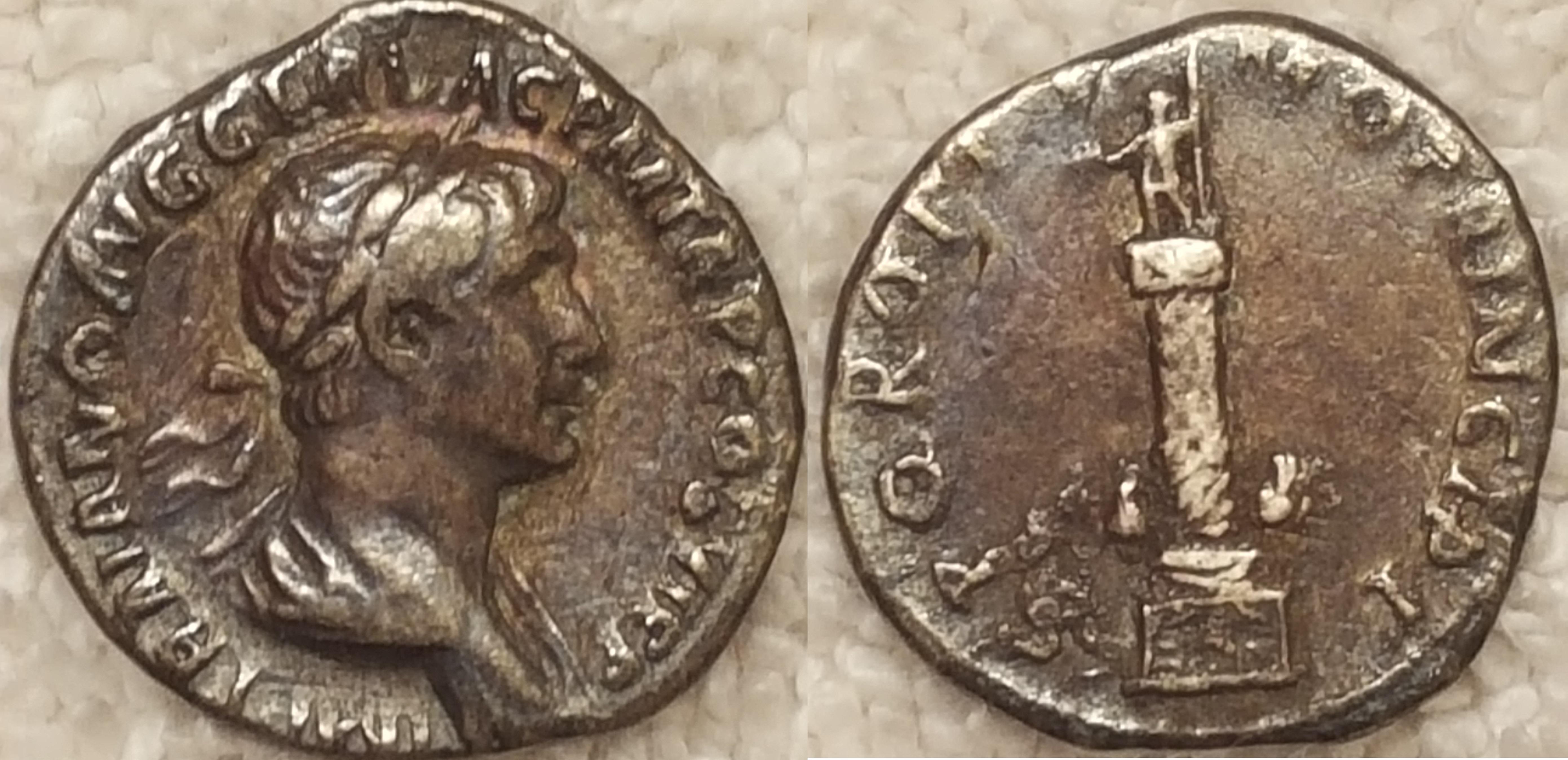 Trajan AR (Silver) Denarius--Trajan's Column