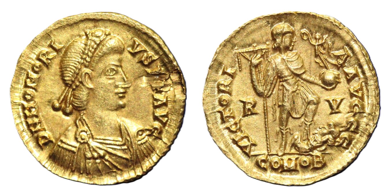 Honorius AV (Gold) Solidus--Very Nice