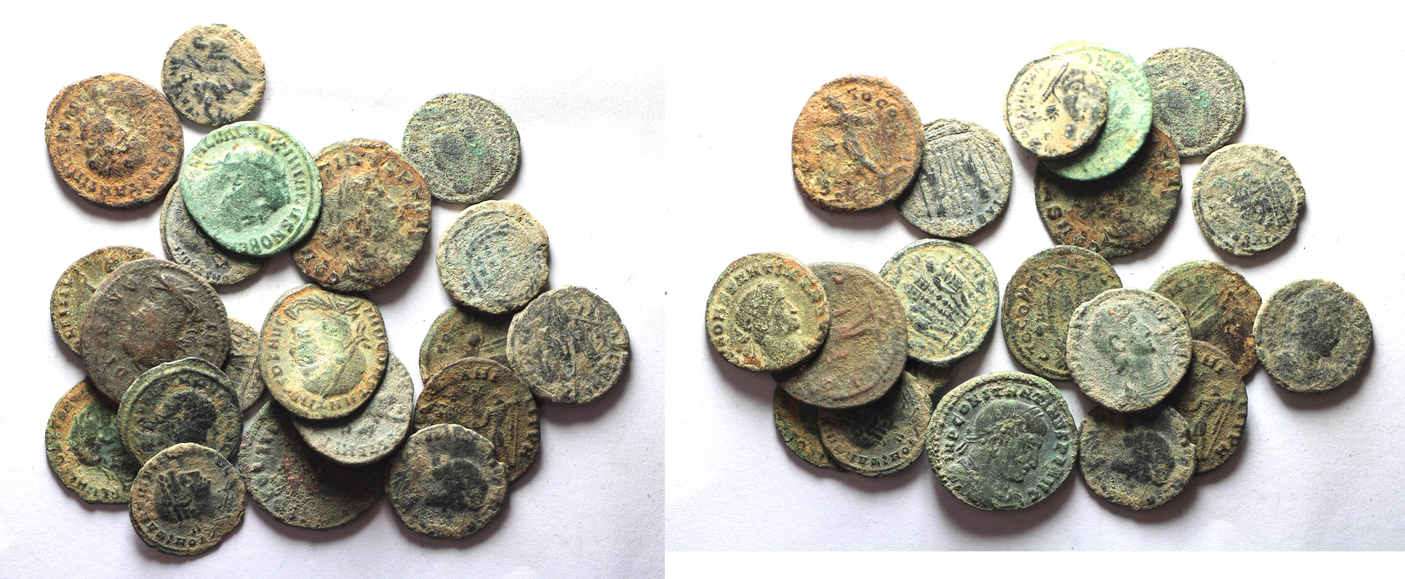 ANCIENT ROME. LOT OF 20 AS FOUND AE (BRONZE) COINS | Lots & Collections