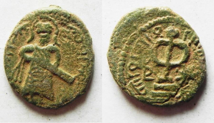ARAB-BYZANTINE AE FALS. STANDING KHALIFAH. AMMAN MINT | Islamic Coins