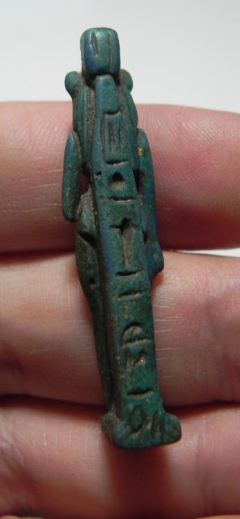 ANCIENT EGYPT. EGYPTIAN BLUE AMULET OF BASTET. 1500 - 1100 B.C