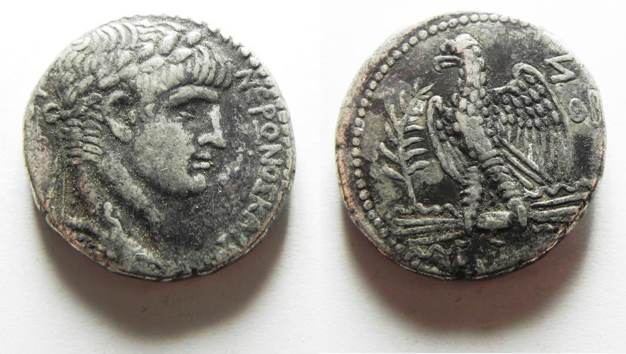 BIBLICAL NERONIAN SELA: Antioch. Nero. AD 54-68. AR Tetradrachm
