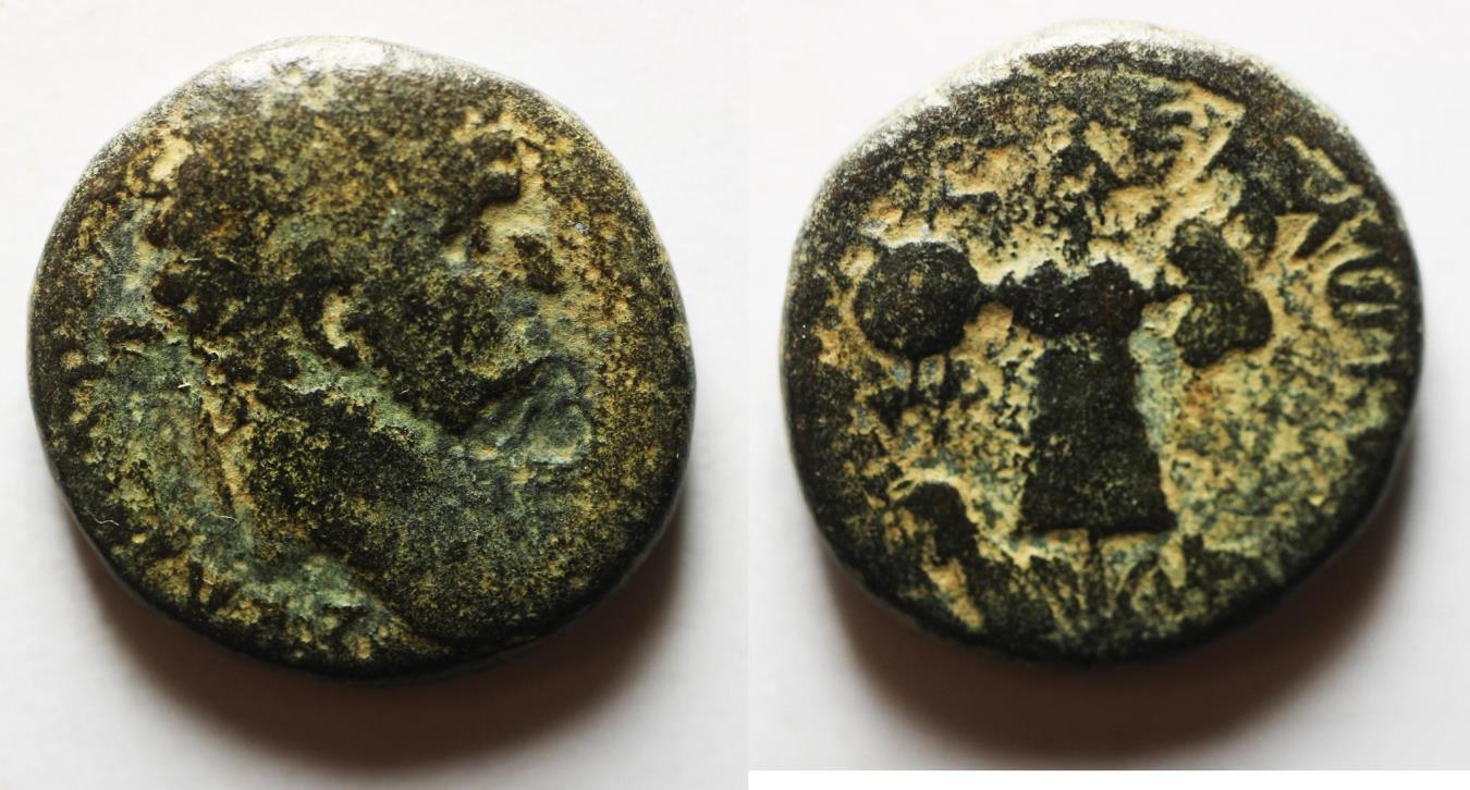JUDAEA, Judaea Capta. Titus. AD 79-81. Æ 23. Caesarea Maritima mint.