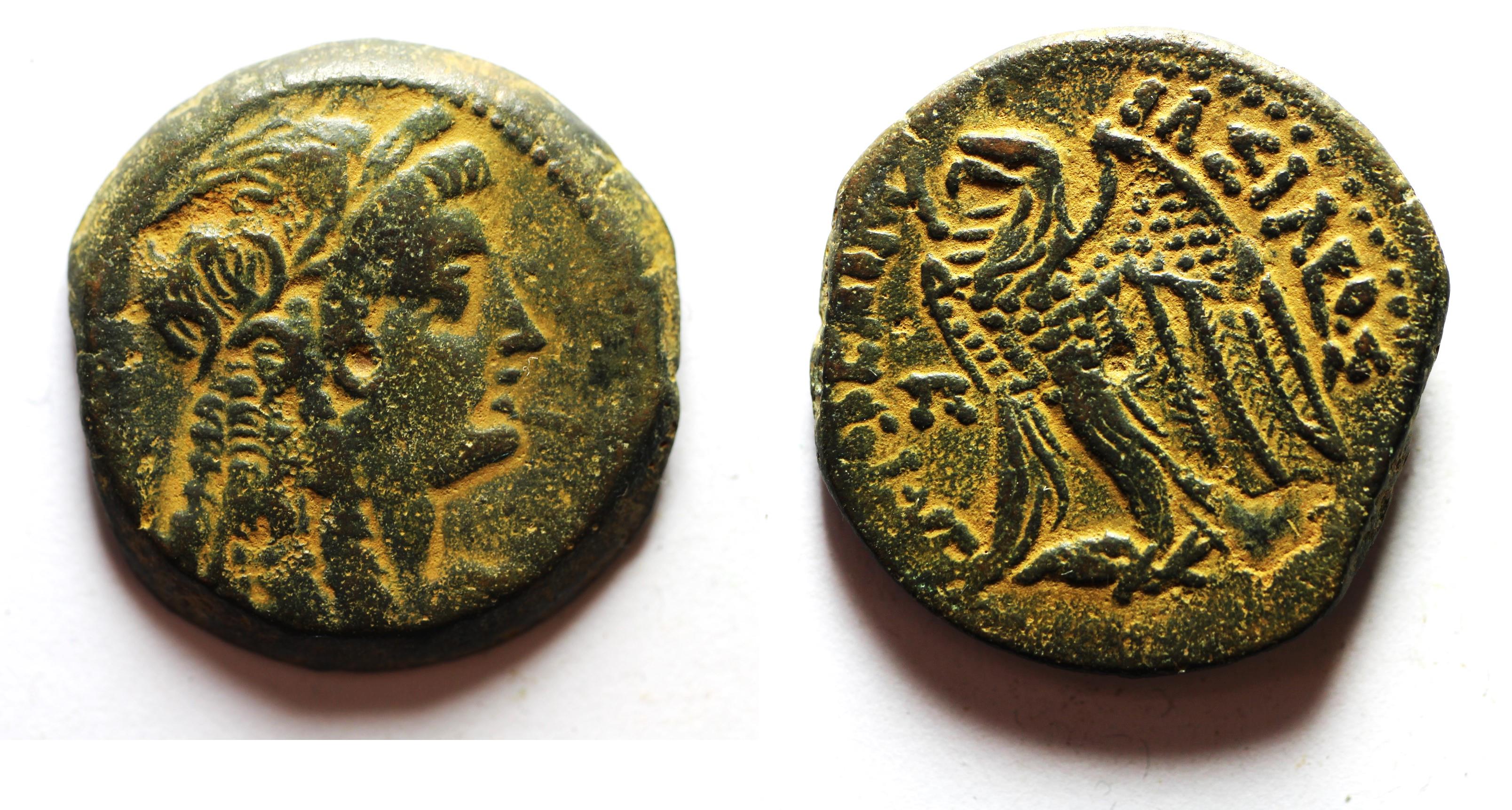 PTOLEMAIC EMPIRE. PTOLEMY VI 180-145 BC. AE27 . WITH ISIS | Greek Coins