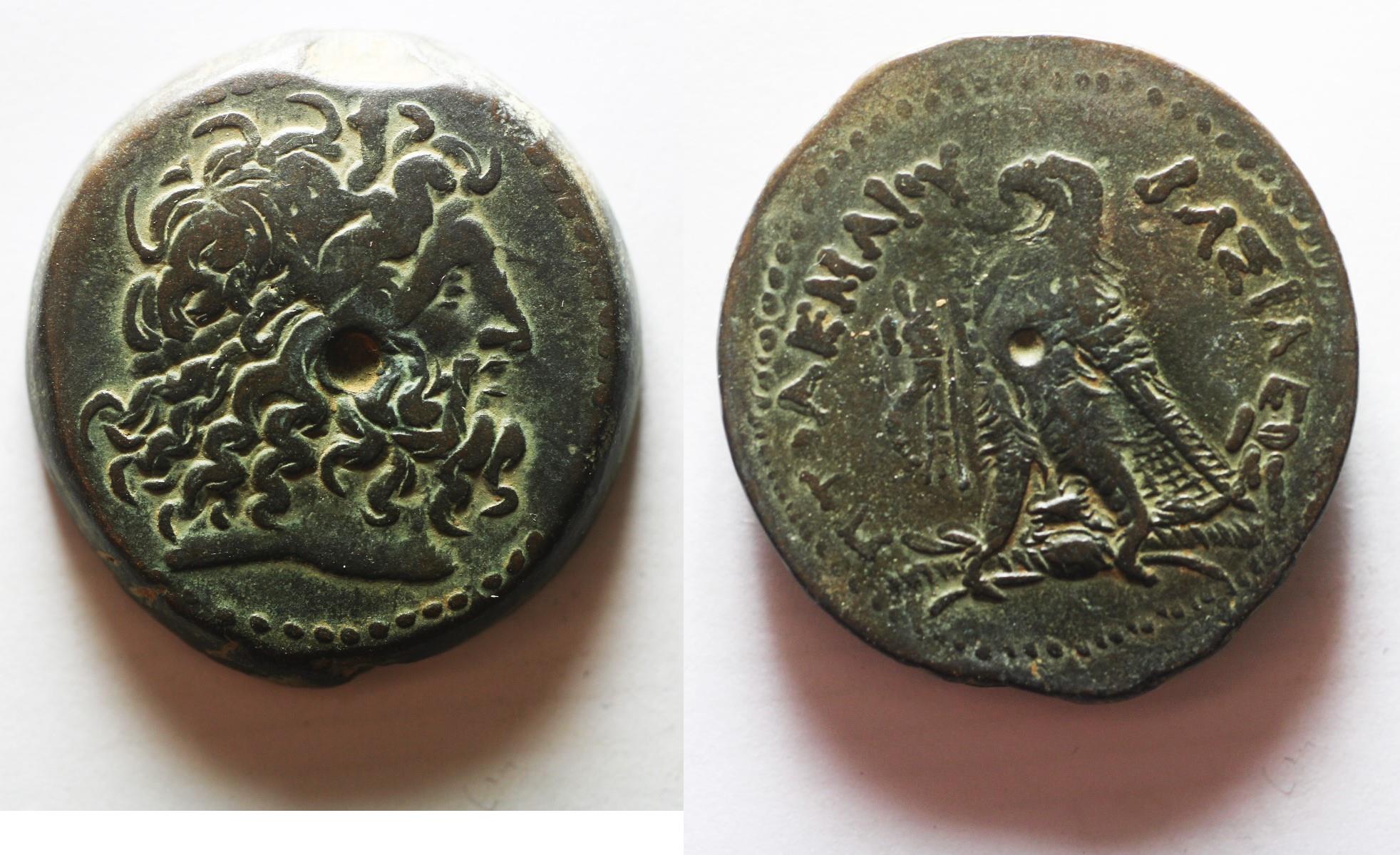 PTOLEMAIC KINGDOM. Ptolemy IV Philopator (225-205 BC). AE Hemidrachm.