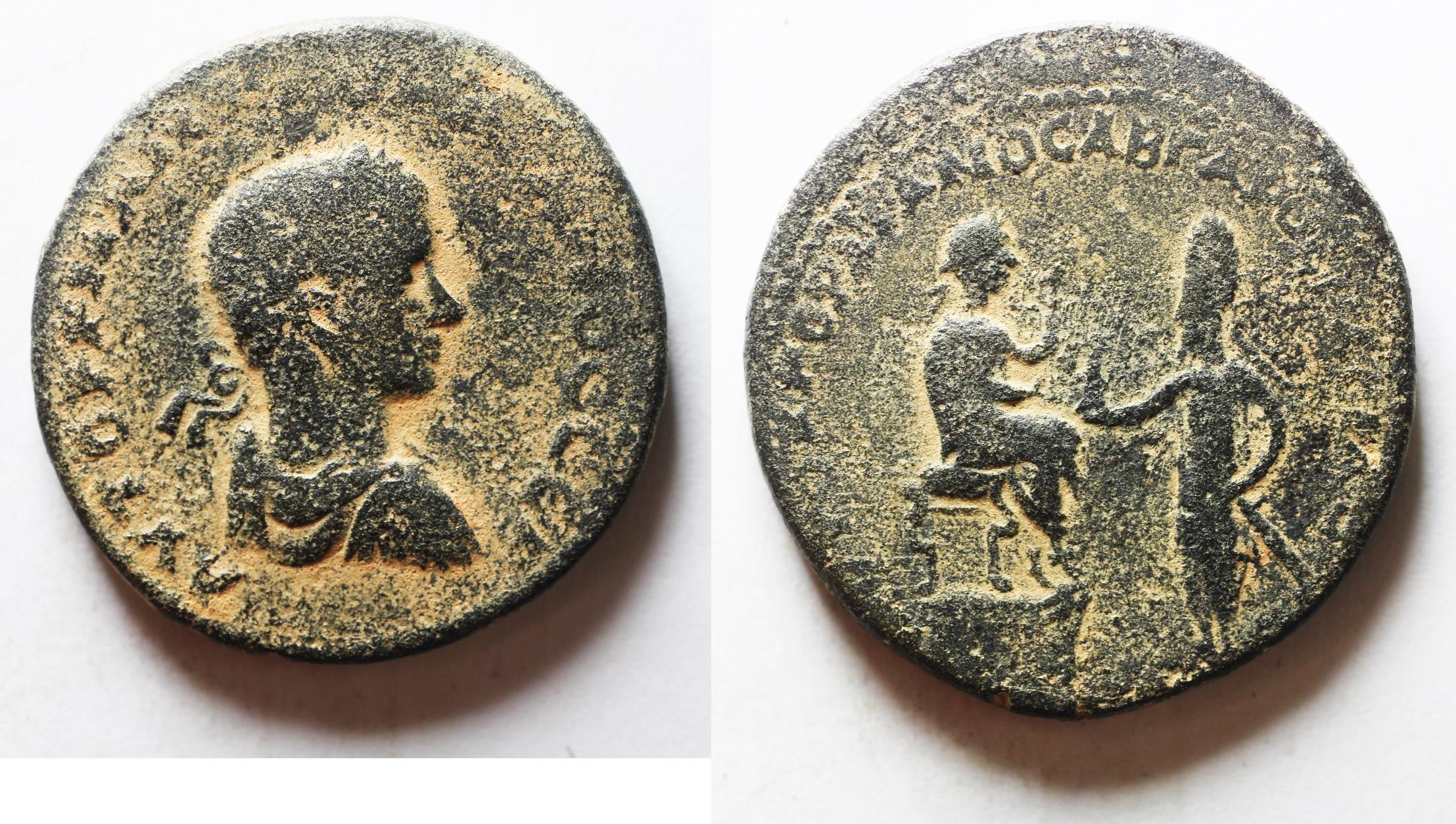 MESOPOTAMIA, Edessa. Gordian III, with Abgar X Phraates. AD 238-244. Æ 31