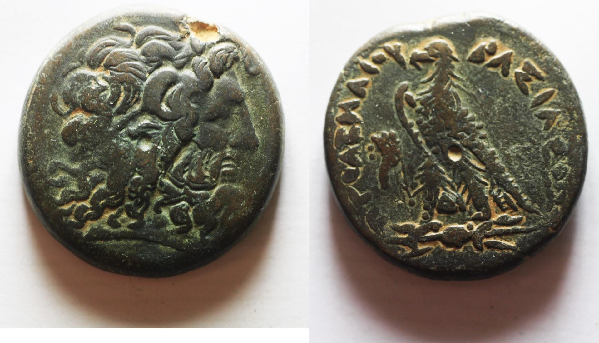 PTOLEMAIC KINGDOM. Ptolemy IV Philopator (225-205 BC). AE Hemidrachm.