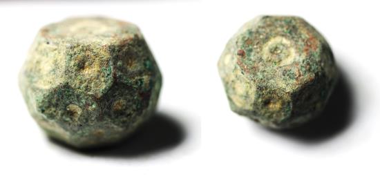 ANCIENT ISLAMIC BRONZE WEIGHT. 1 UNCIA, CHOICE QUALITY. 700 - 900 A.D