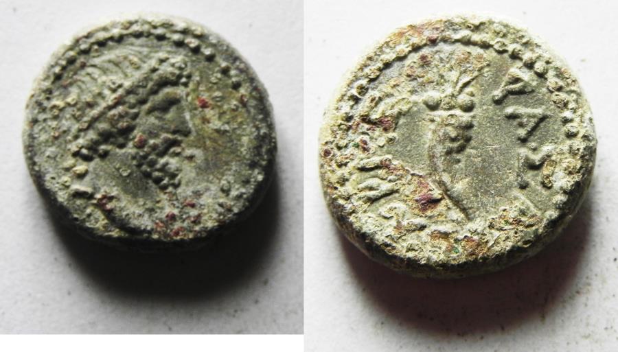 Decapolis. Gerasa. Pseudo-autonomous issue. AE 16mm, 4.23g. Stuck in ...