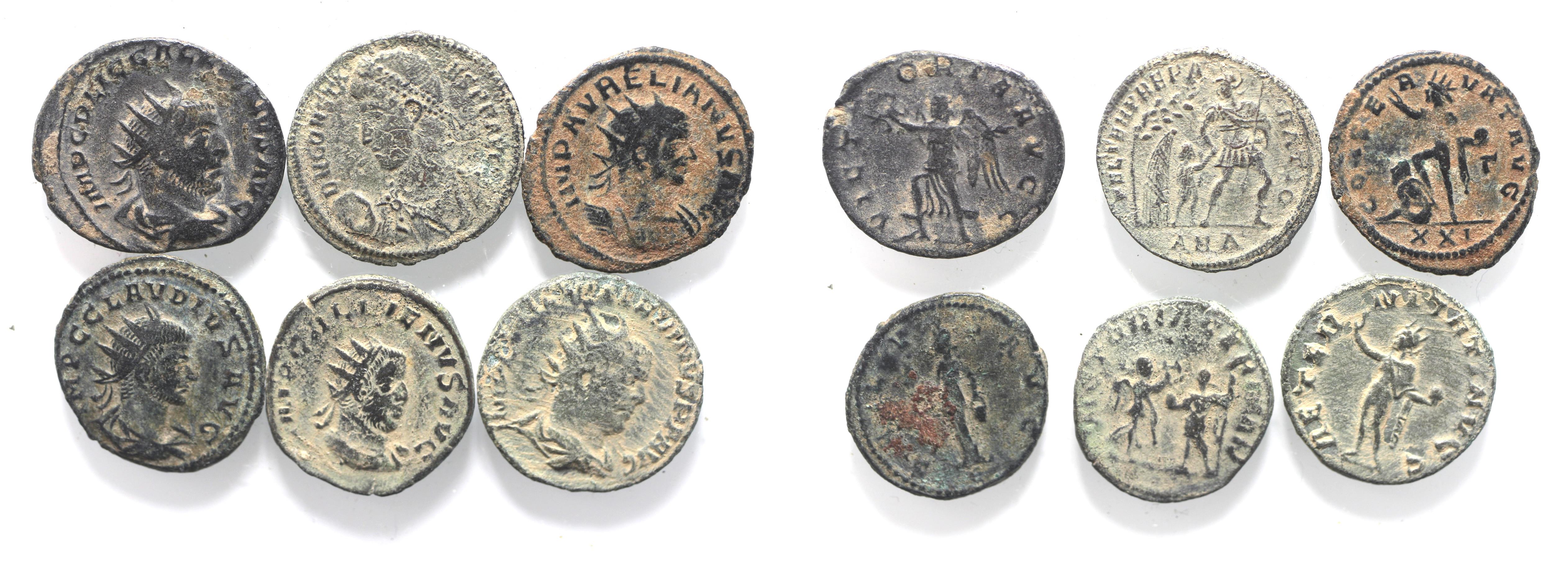 LOT OF 6 ANCIENT ROMAN BRONZE 7 BILLON COINS. NICE QUALITY. | Lots ...