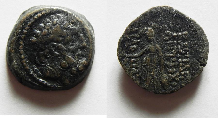 SELEUCID EMPIRE. Antiochus IX . 2nd reign circa 110/09-108/7 BC. AE 19