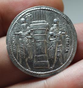 SASANIAN KINGS. Vahrām (Bahram) II, with Queen and Prince 4. AD 276-293 ...