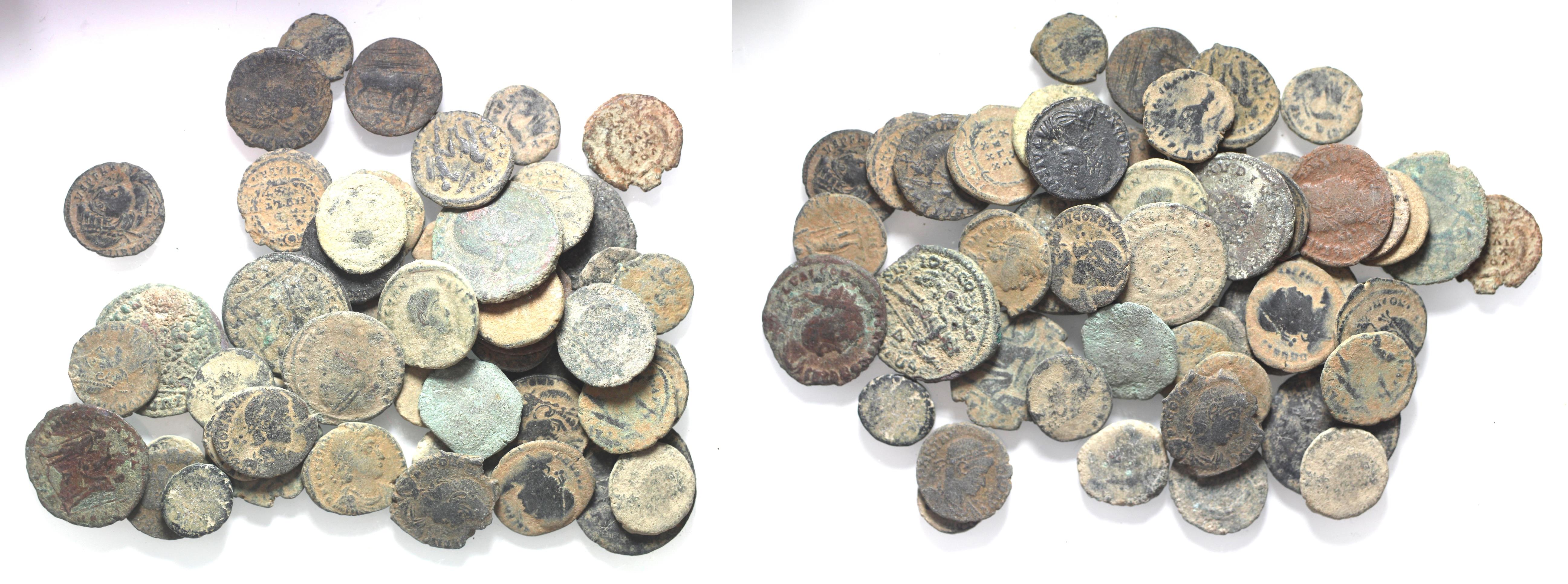 ROMAN. AS FOUND LOT OF 50 BRONZE COINS | Lots & Collections