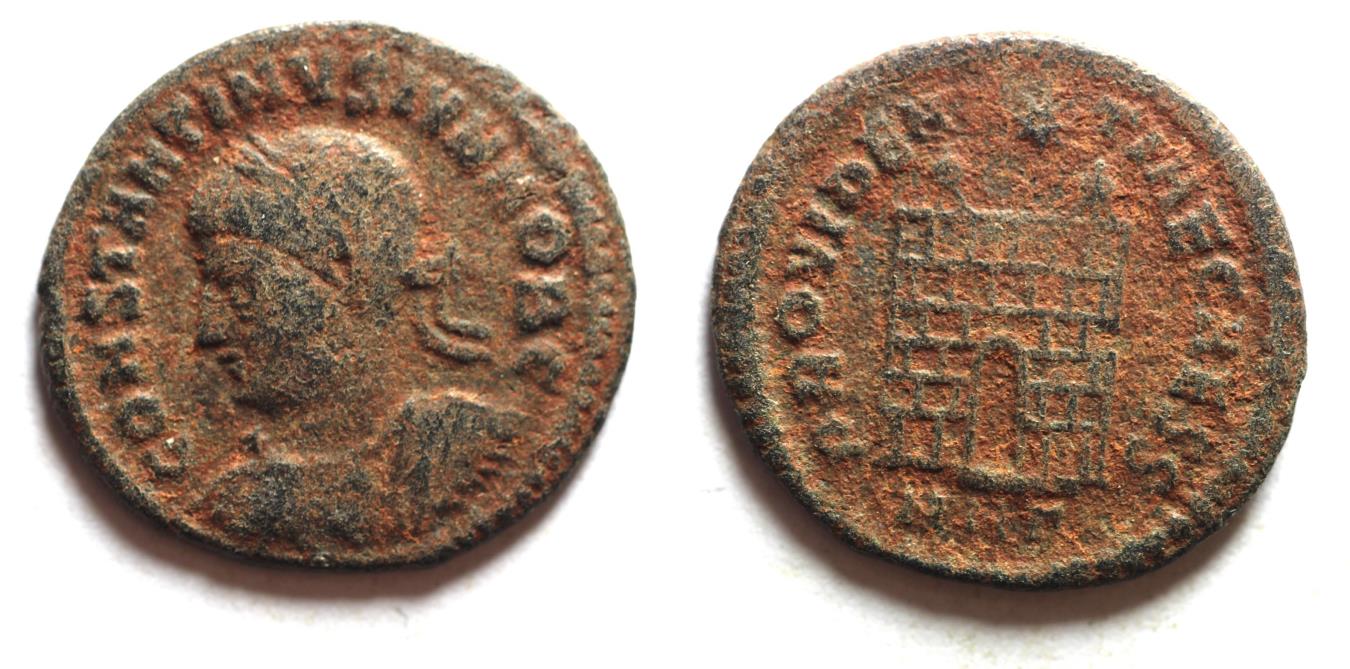 Constantine II AE follis. Camp Gate. | Roman Imperial Coins