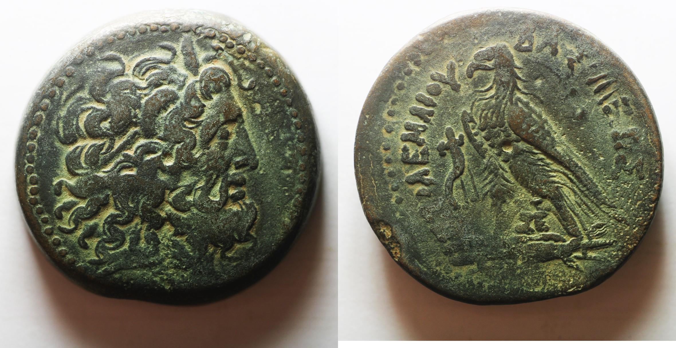 41MM : PTOLEMAIC KINGDOM. Ptolemy IV Philopator (225-205 BC). AE drachm ...