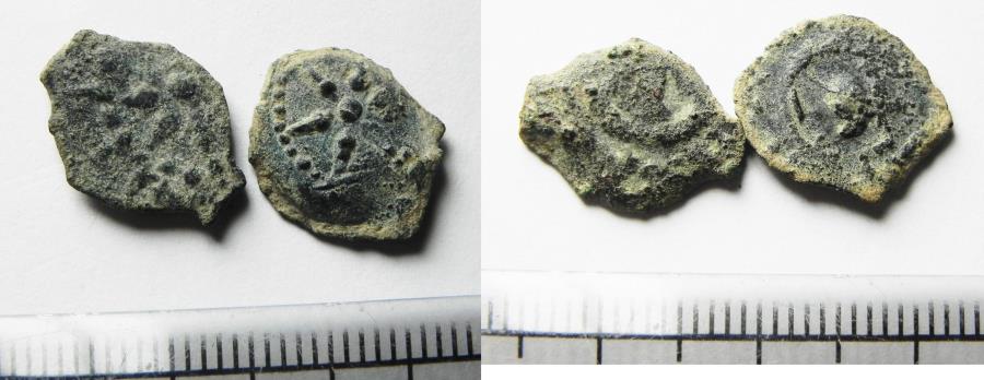 AS FOUND: A Pair Of Ancient Biblical Widow's Mite Coins | Greek Coins