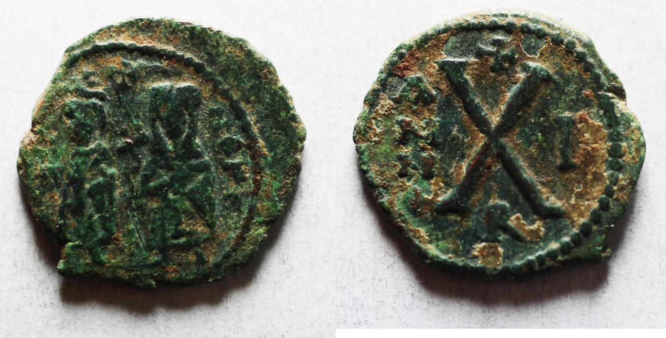 PHOCAS (with LEONTIA) AE Decanummium. | Byzantine Coins