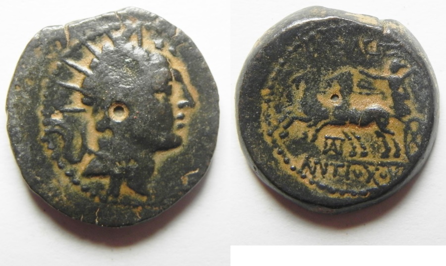 Antiochus IV Epiphanes 175 - 164 B.C. Ake Mint. AE 18 | Greek Coins