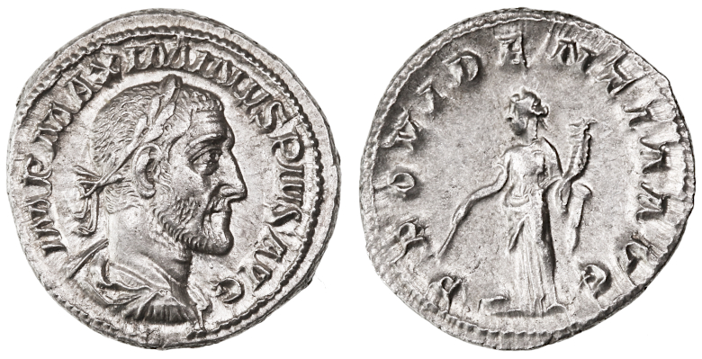 Maximinus AR Denarius, About Extremely Fine, 235/236 C.E. | Roman ...