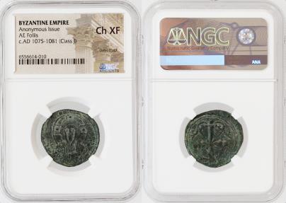 Byzantine Empire, Anonymous AE Follis, NGC Choice XF, Time of ...