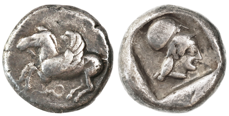 Corinthia, Corinth Archaic AR Stater, AVF, 515 - 450 B.C.E. | Greek Coins
