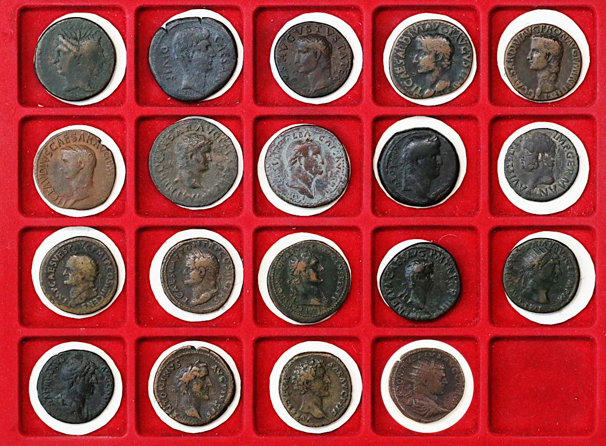 Ancient Roman Bronze Curated Collection including COMPLETE 12 Caesar ...