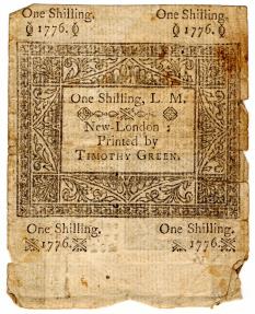 Colonial Note - Connecticut One Shilling, June 19th 1776 , Very SCARCE