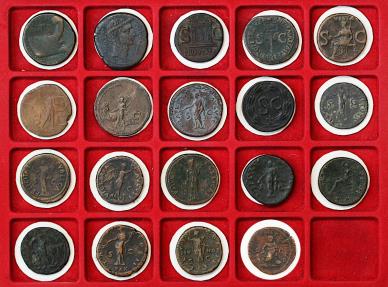 Ancient Roman Bronze Curated Collection including COMPLETE 12 Caesar ...