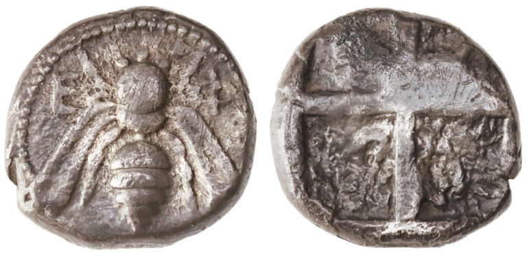 Ephesos, Ionia Bee AR Didrachm, RARE denomination, GVF, 420 - 400 B.C.E.