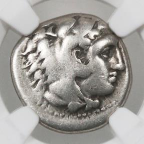 Alexander III AR Drachm, Lifetime Issue, NGC Fine, 336 - 323 B.C.E.
