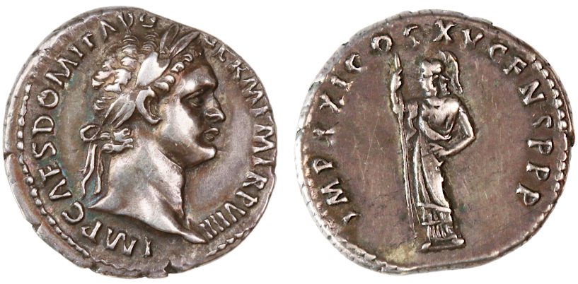 Domitian AR Denarius, Near Extremely Fine, Fine Style!, 90 C.E.