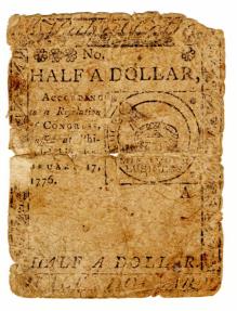 Continental Currency, Half Dollar, February, 1776 | US Paper Money