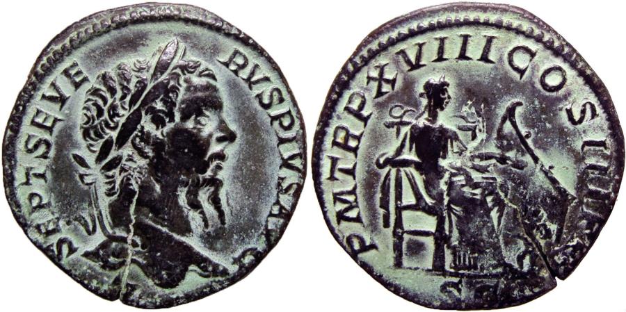 Septimius Severus. AD 193-211. Æ Sestertius, bold portrait . | Roman ...
