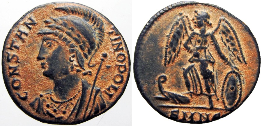 Constantinopolis Commemorative Nicomedia mint. AD 330-335. bold coin