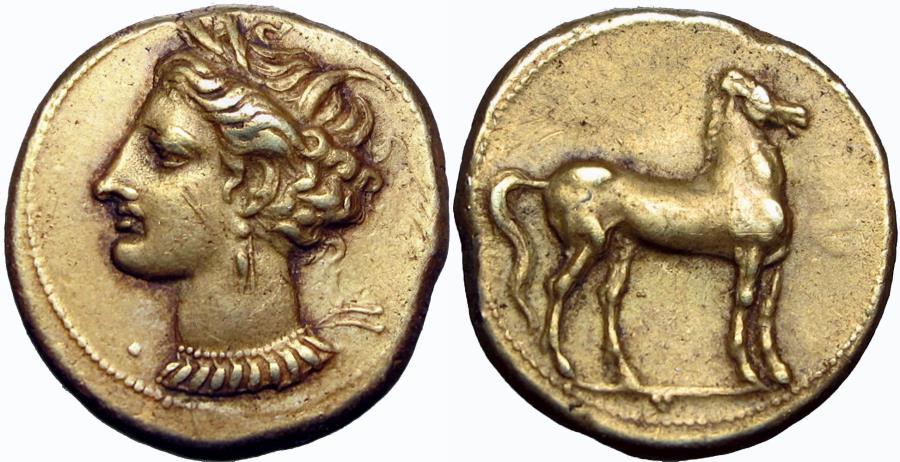 North Africa, Carthage EL Stater. Circa 310-270 BC. | Ancient African Coins